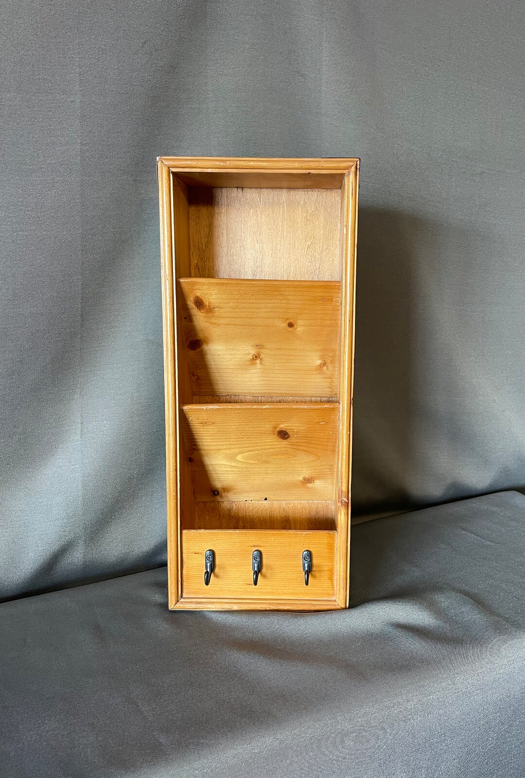 Wooden Letter Box With Key Hooks - Etsy