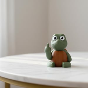 Turtle Middle Finger Figurine – Funny 3D Printed Turtle Gift – Rude ...