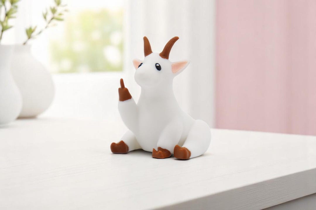 Goat Middle Finger Figurine – 3D Printed Funny Animal Gift – Rude Desk ...