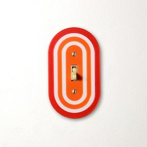 Vintage Oval-shaped Light Switch Plate Cover, Red Sunset Burst Rainbow ...