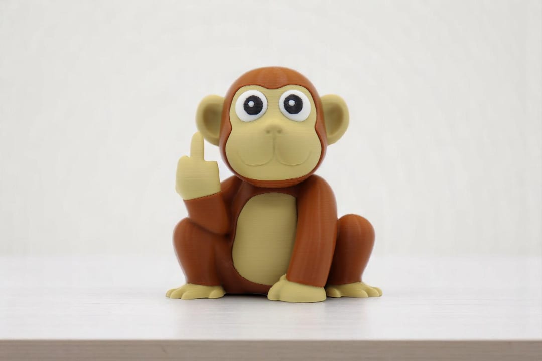 Monkey Middle Finger Figurine – Funny 3D Printed Monkey Gift – Rude ...