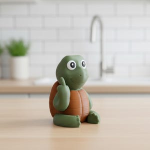 Turtle Middle Finger Figurine – Funny 3D Printed Turtle Gift – Rude ...