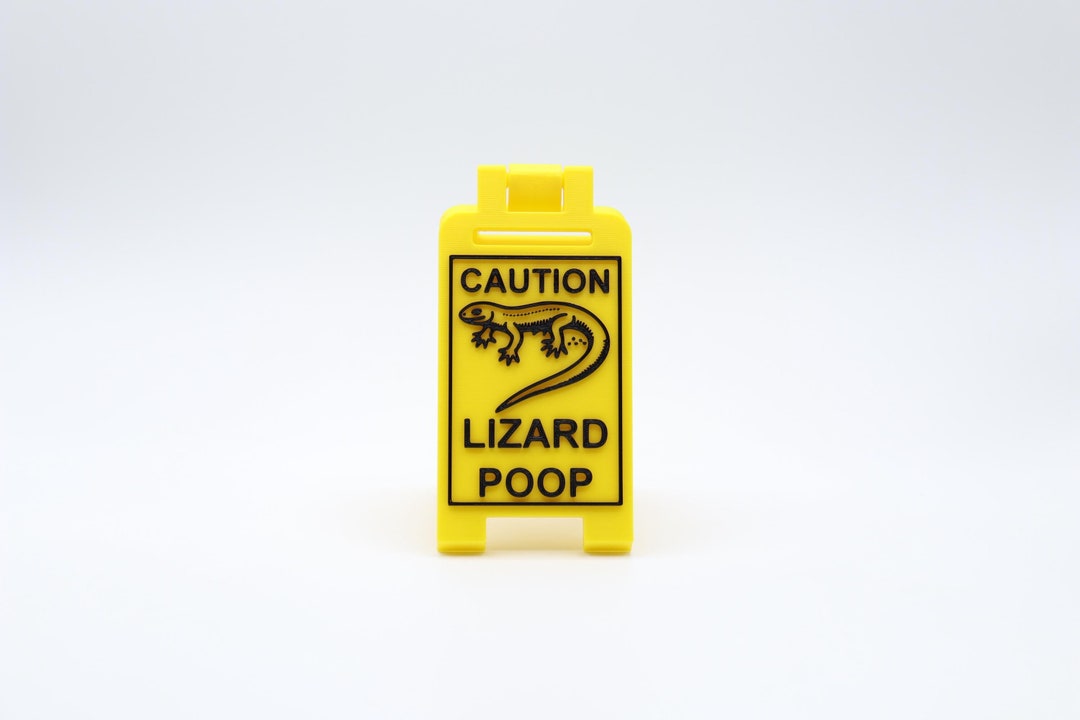 Caution Lizard Poop Floor Sign – Funny 3D Printed Gag Gift for Reptile ...