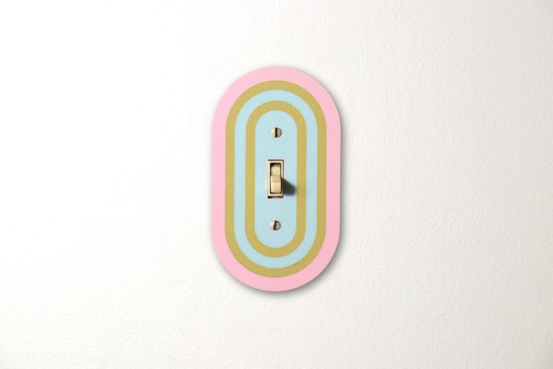 Vintage Oval-shaped Light Switch Plate Cover, Soft Pastels Rainbow - Etsy