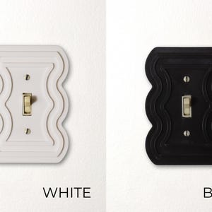 Geometric Wavy Line Light Switch Plate Cover, Decorative Wall Light ...