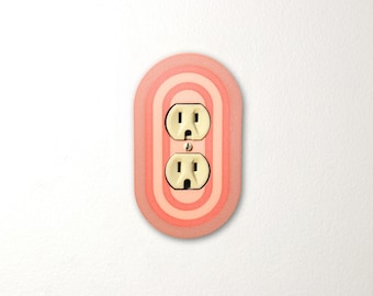 Vintage Oval-shaped Plug Outlet Plate Cover, Duplex Power Outlet ...