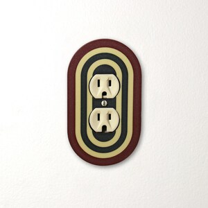 Vintage Oval-shaped Plug Outlet Plate Cover, Duplex Power Outlet ...