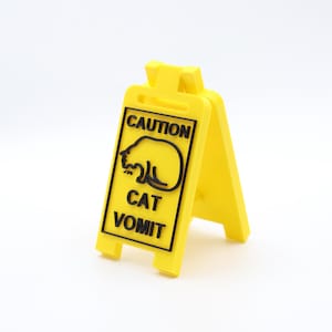 Caution Cat Vomit Floor Sign, Cat Puke Caution Wet Floor Sign, Funny 3D ...