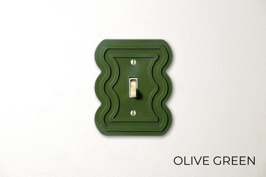 Geometric Wavy Line Light Switch Plate Cover, Decorative Wall Light ...