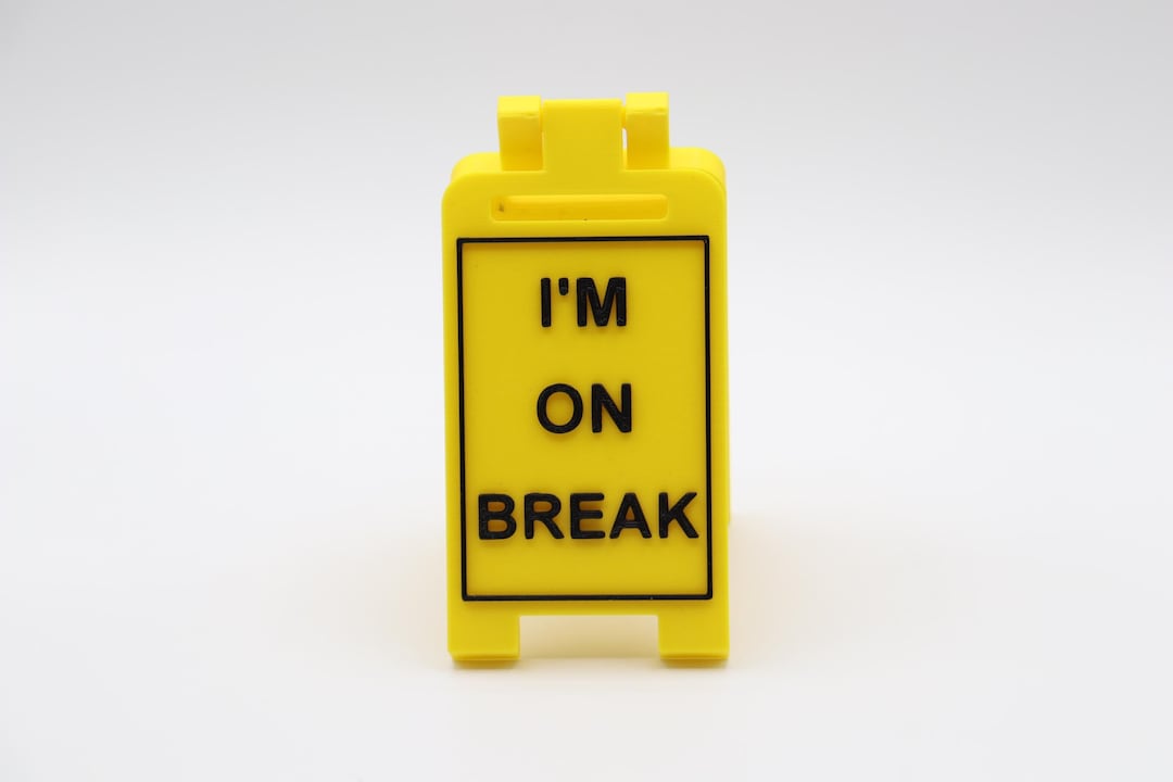 I'm on Break Floor Sign, Out to Lunch Caution Wet Floor Sign, Funny ...