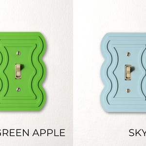 Geometric Wavy Line Light Switch Plate Cover, Decorative Wall Light ...