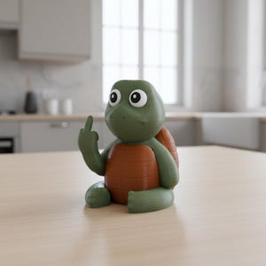 Turtle Middle Finger Figurine, Funny Turtle Gift, Rude Desk Decor, 3D ...