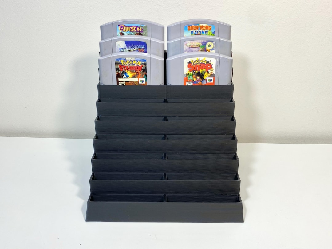 N64 Game Holder, Large 18 Slot Nintendo Game Case - N64 Game Display ...