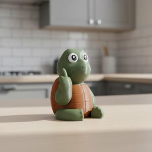Turtle Middle Finger Figurine – Funny 3D Printed Turtle Gift – Rude ...