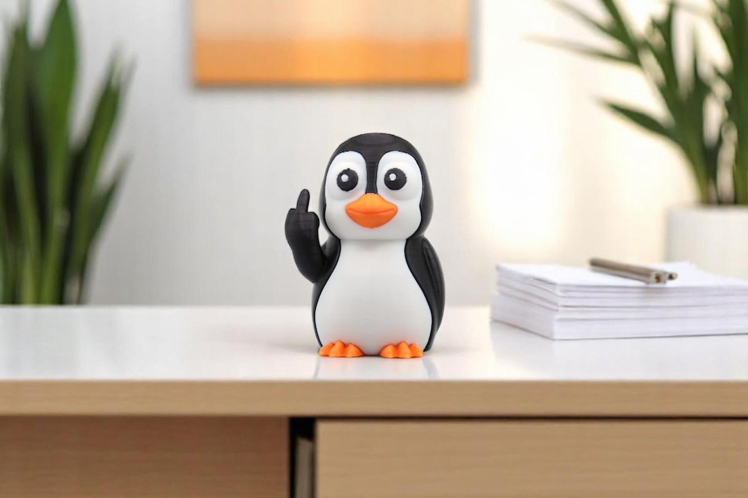 Penguin Middle Finger Figurine – Funny 3D Printed Penguin Gift – Rude ...