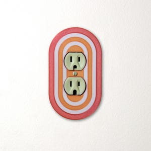 Vintage Oval-shaped Light Switch Plate Cover, Red Sunset Burst Rainbow ...