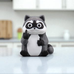 Raccoon Middle Finger Figurine – Funny 3D Printed Raccoon Gift – Rude ...