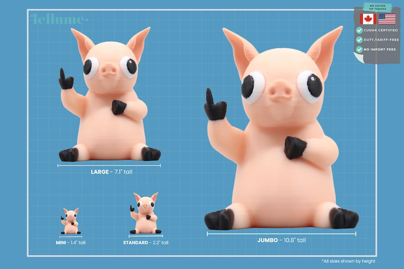 Pig Middle Finger Figurine, Funny Pig Gift, Rude Farm Animal Desk Decor ...