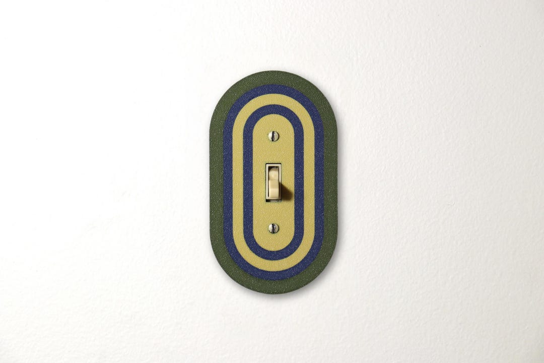 Vintage Oval-shaped Light Switch Plate Cover, Coastal Olive Rainbow - Etsy