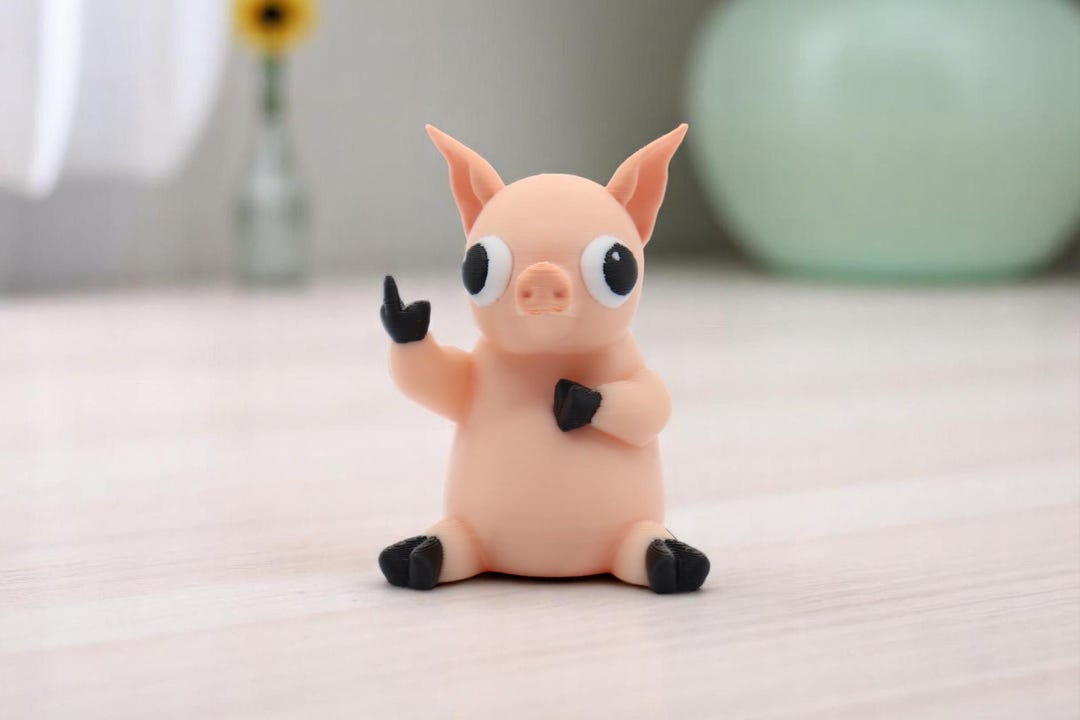 Pig Middle Finger Figurine – Funny 3D Printed Pig Gift – Rude Farm ...