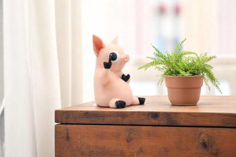 Pig Middle Finger Figurine – Funny 3D Printed Pig Gift – Rude Farm ...