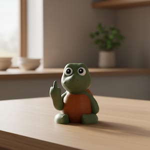 Turtle Middle Finger Figurine – Funny 3D Printed Turtle Gift – Rude ...
