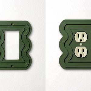 Geometric Wavy Line Light Switch Plate Cover, Decorative Wall Light ...