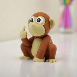 Monkey Middle Finger Figurine – Funny 3D Printed Monkey Gift – Rude ...