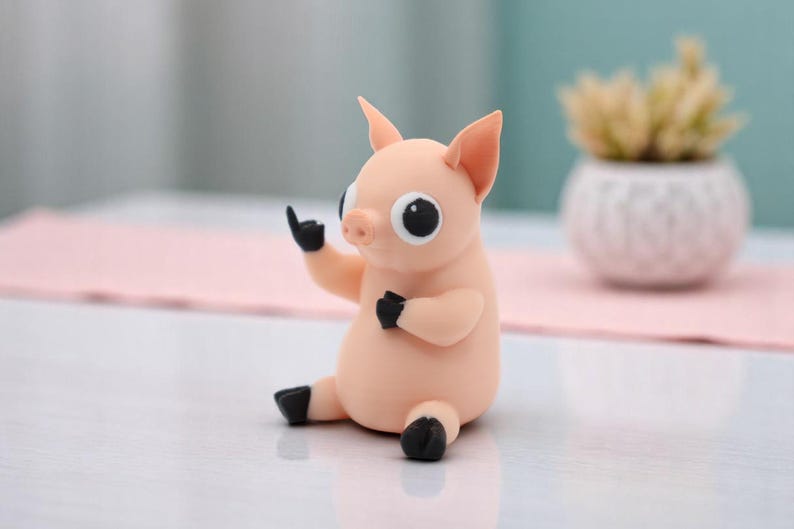 Pig Middle Finger Figurine – Funny 3D Printed Pig Gift – Rude Farm ...