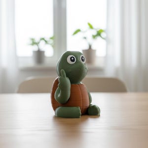 Turtle Middle Finger Figurine – Funny 3D Printed Turtle Gift – Rude ...