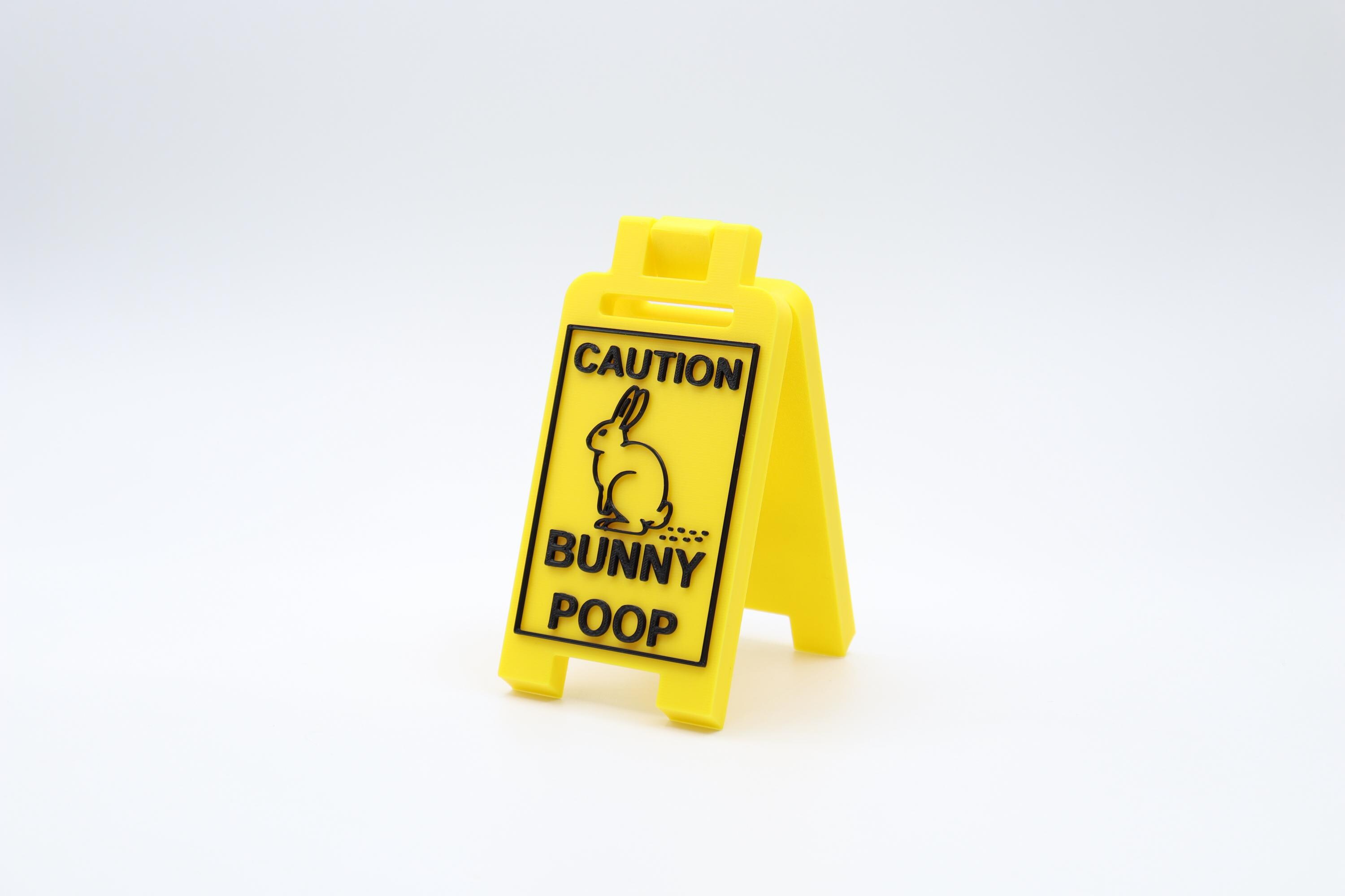 Caution Bunny Poop Floor Sign – Funny 3D Printed Gag Gift for Rabbit ...