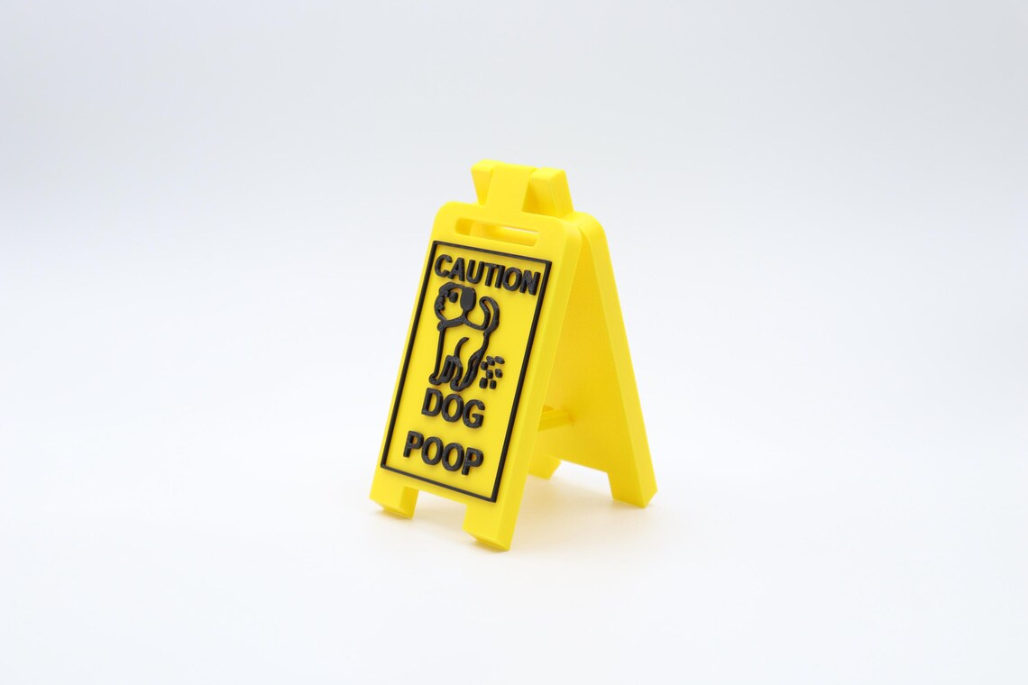 Caution Dog Poop Floor Sign – Funny 3D Printed Wet Floor Gag Gift for ...