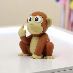 Monkey Middle Finger Figurine – Funny 3D Printed Monkey Gift – Rude ...