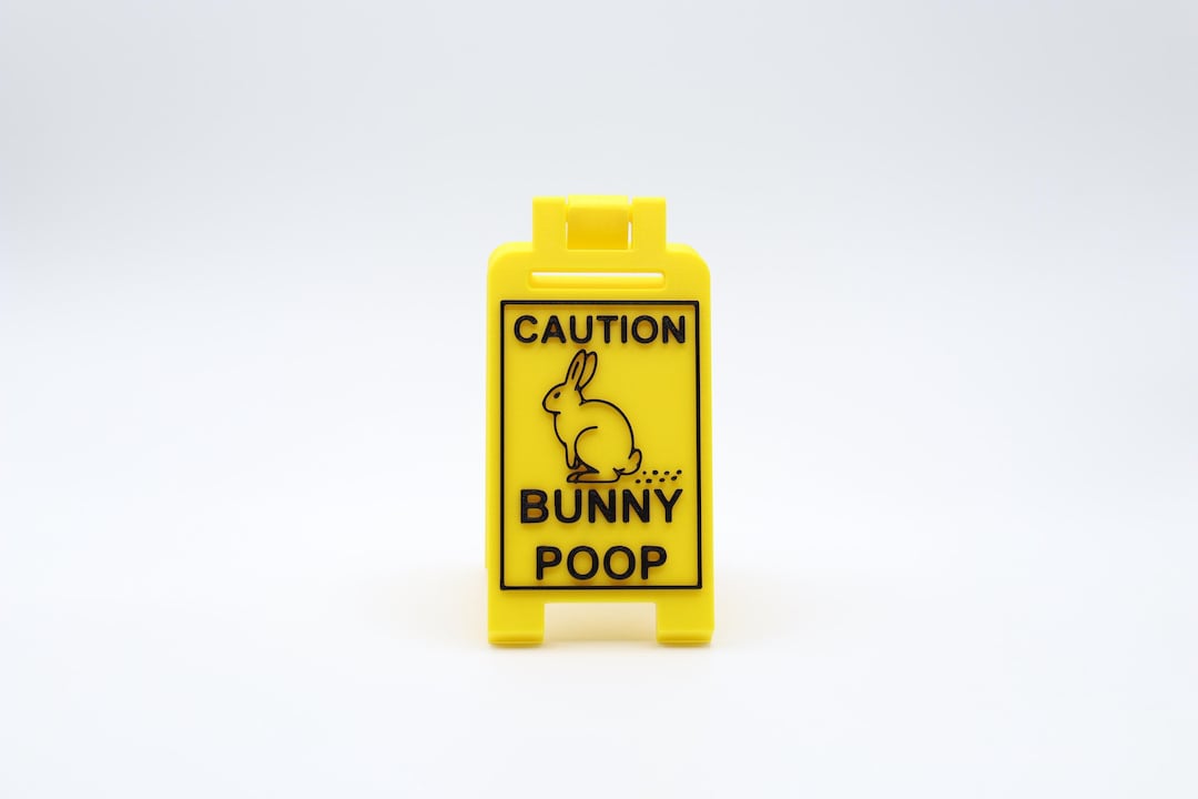 Caution Bunny Poop Floor Sign – Funny 3D Printed Gag Gift for Rabbit ...