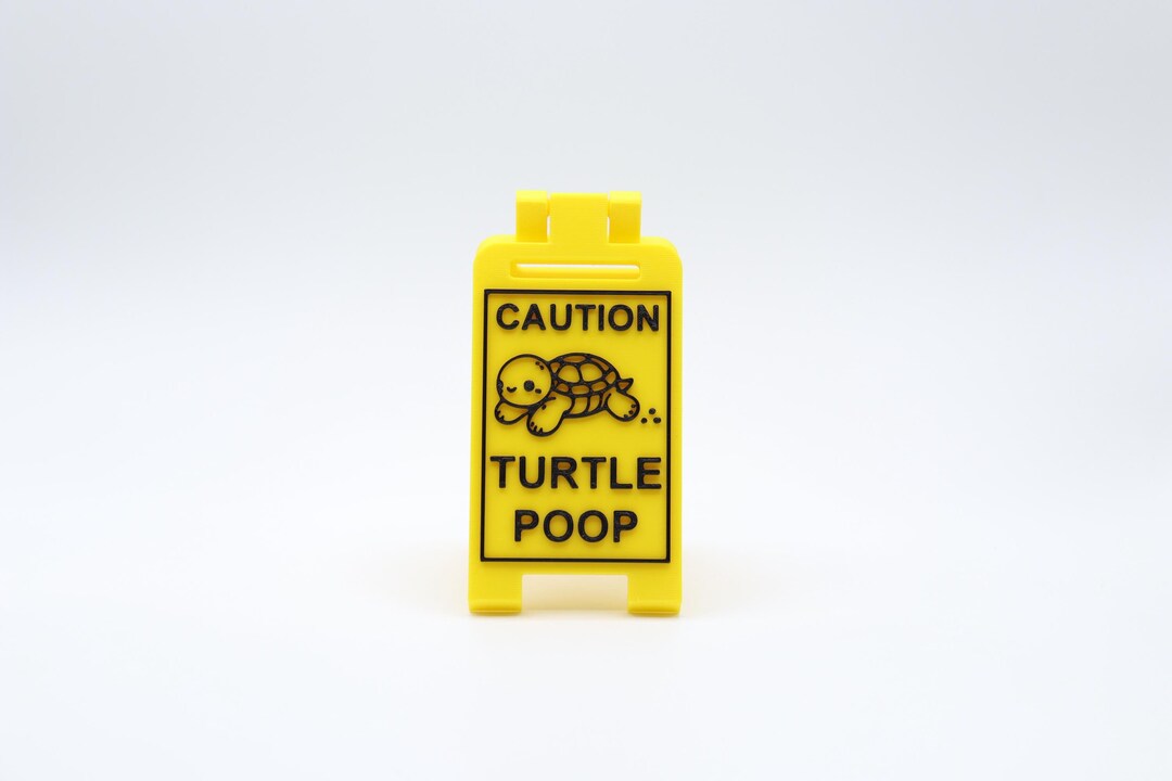 Caution Turtle Poop Floor Sign – Funny 3D Printed Gag Gift for Turtle ...