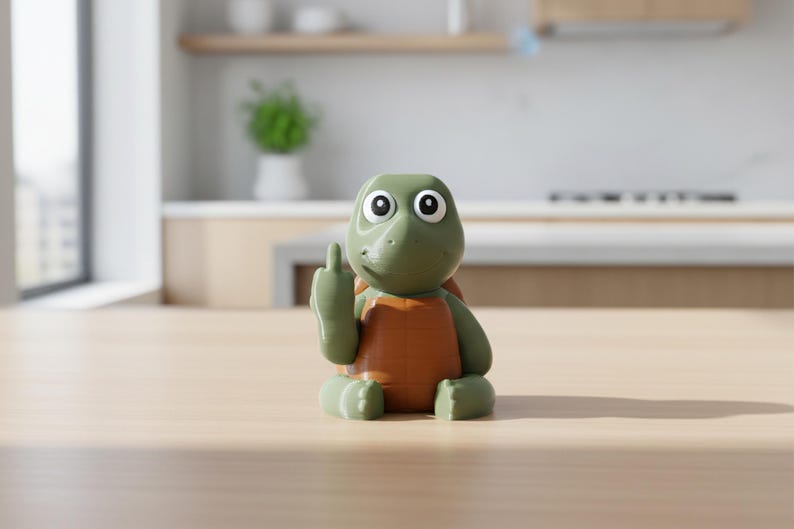 Turtle Middle Finger Figurine – Funny 3D Printed Turtle Gift – Rude ...