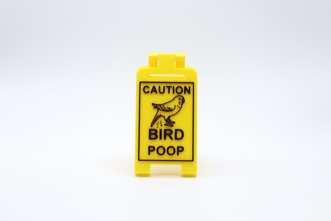Caution Bird Poop Floor Sign – Funny 3D Printed Gag Gift for Bird ...