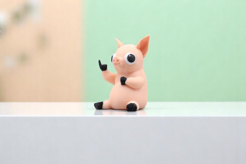 Pig Middle Finger Figurine – Funny 3D Printed Pig Gift – Rude Farm ...