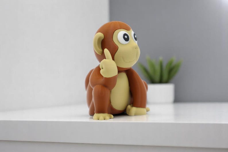 Monkey Middle Finger Figurine – Funny 3D Printed Monkey Gift – Rude ...