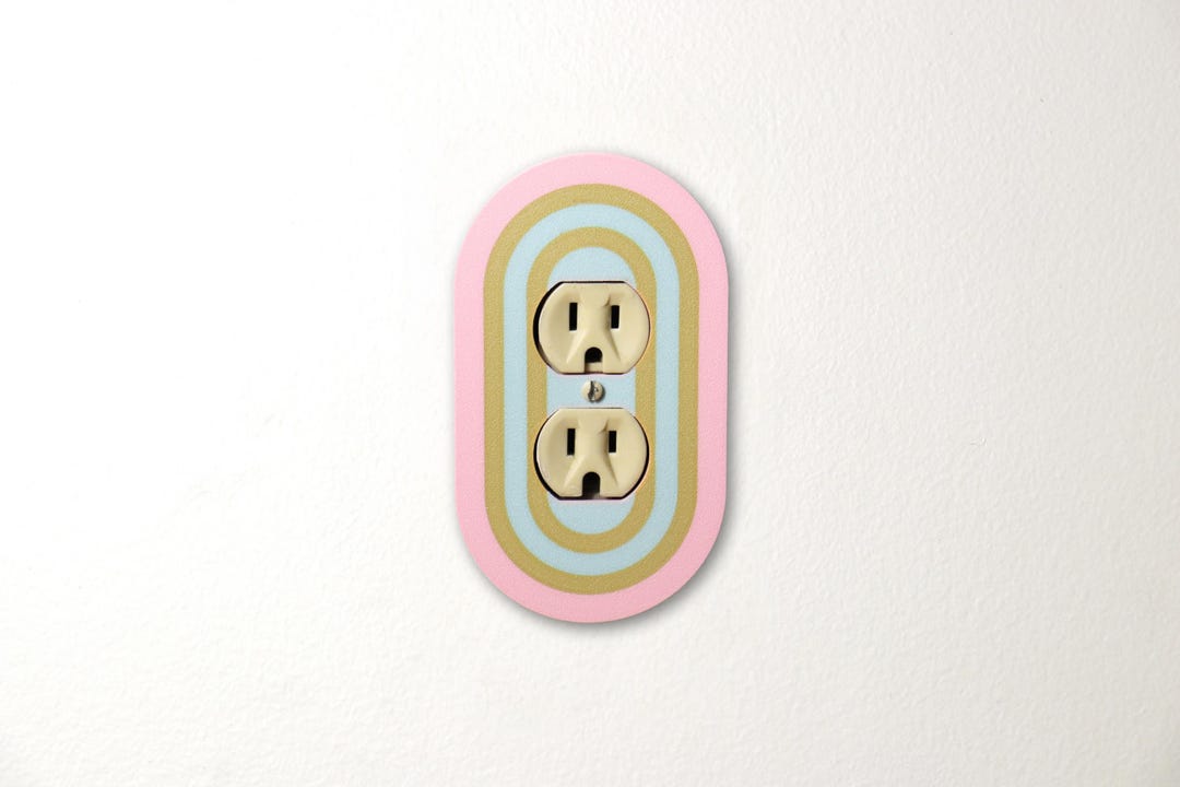 Vintage Oval-shaped Plug Outlet Plate Cover, Duplex Power Outlet, Soft ...