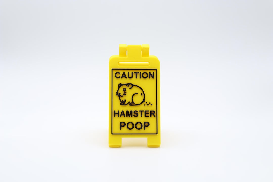 Caution Hamster Poop Floor Sign – Funny 3D Printed Gag Gift for Hamster ...