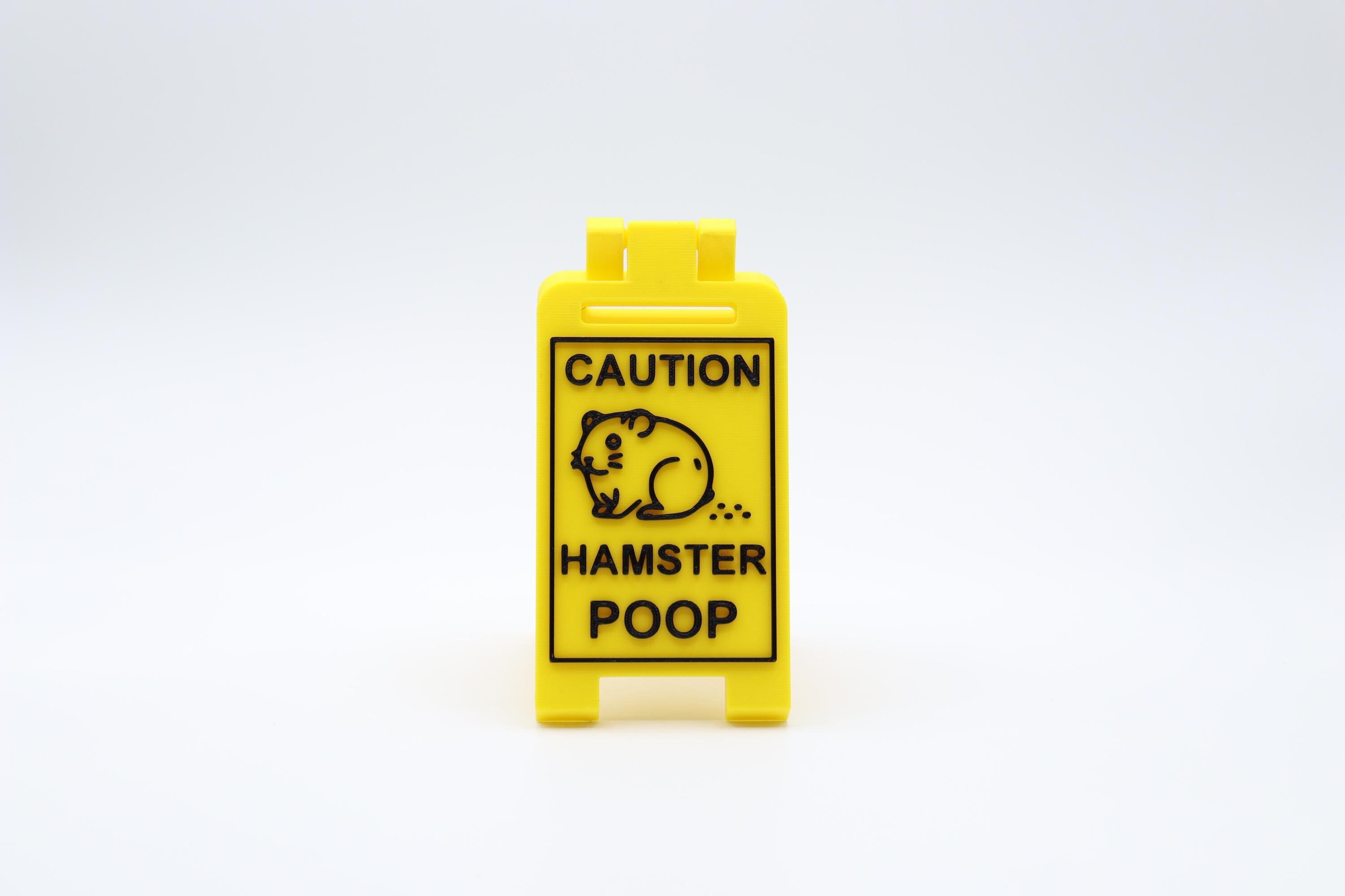Hamster Poop Floor Sign, Funny Hamster Cage Decor, Pet Mess Warning, 3D ...