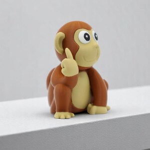 Monkey Middle Finger Figurine – Funny 3D Printed Monkey Gift – Rude ...