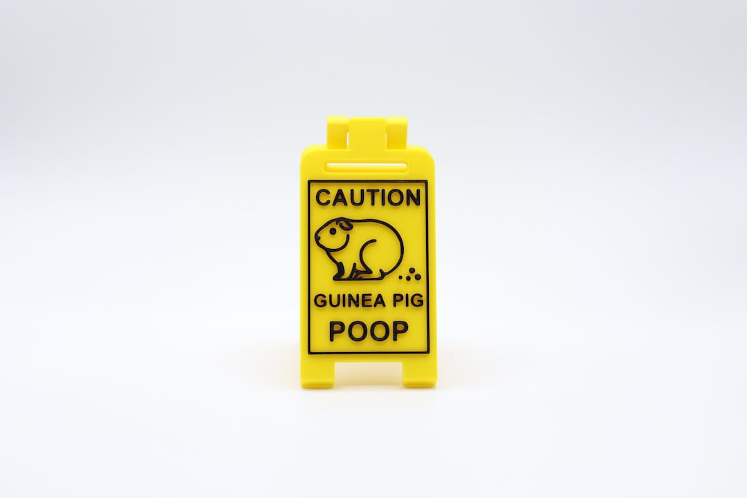 Caution Guinea Pig Poop Floor Sign – Funny 3D Printed Gag Gift for ...