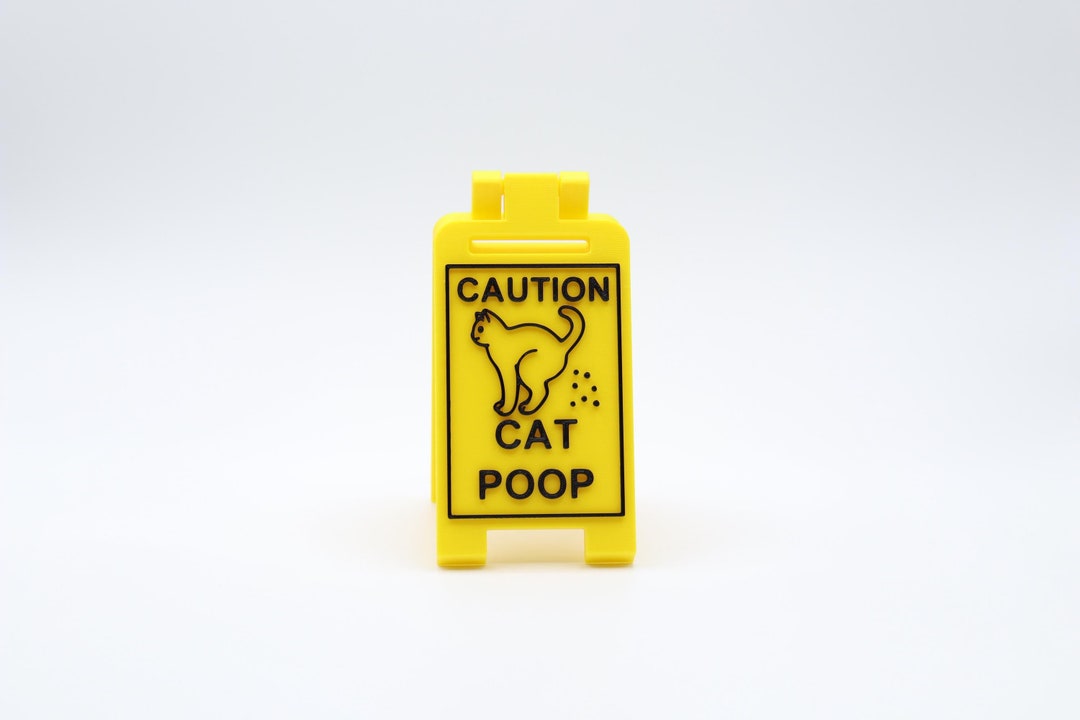 Caution Cat Poop Floor Sign, Wet Floor Sign, Funny 3D Printed Gag Gift ...