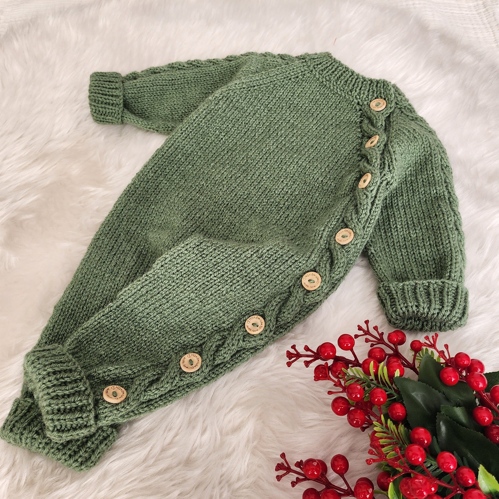 Hand-knitted Baby Romper Set Wool Blended Long-legged Design for ...