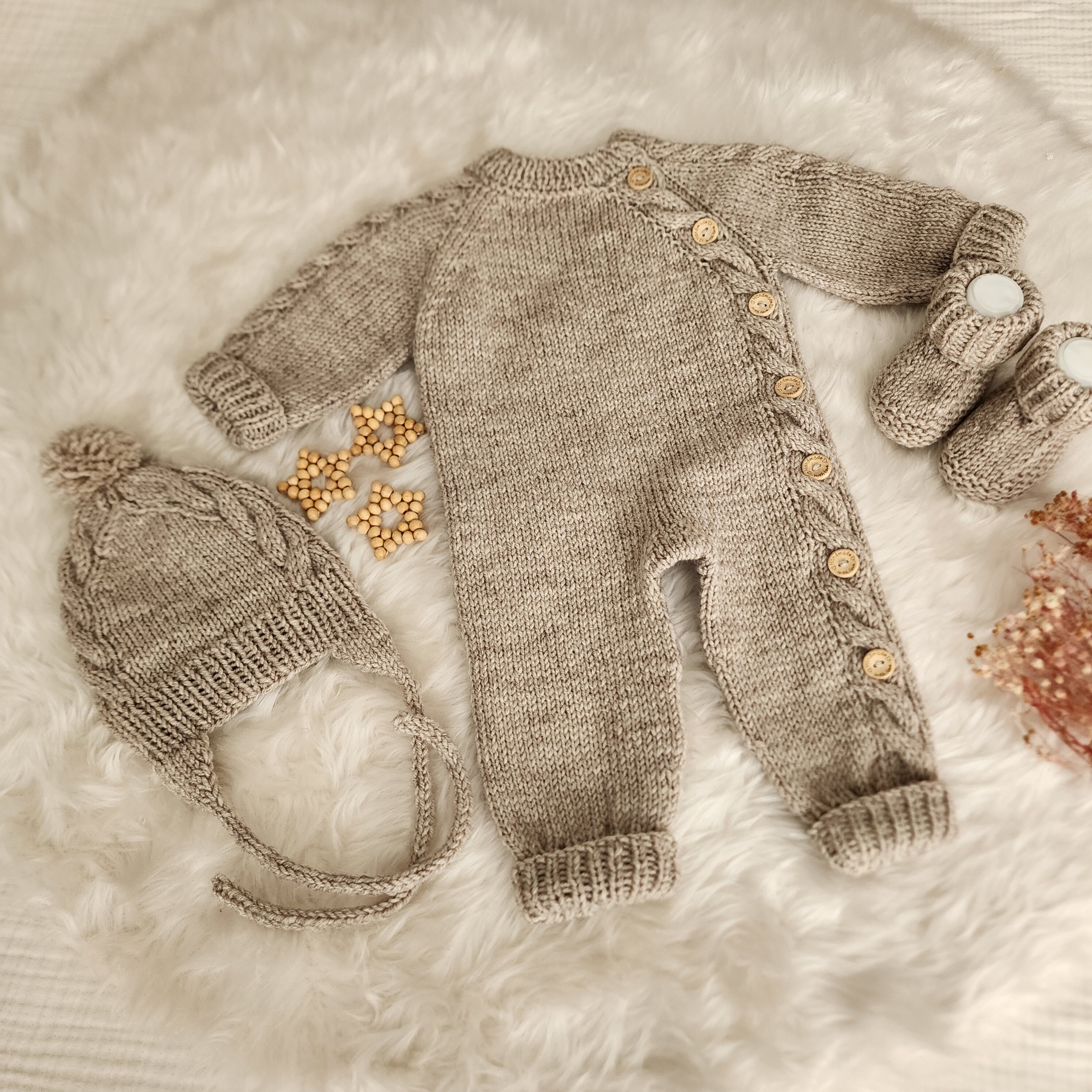 Hand-knitted Baby Romper Set Wool Blended Long-legged Design for ...