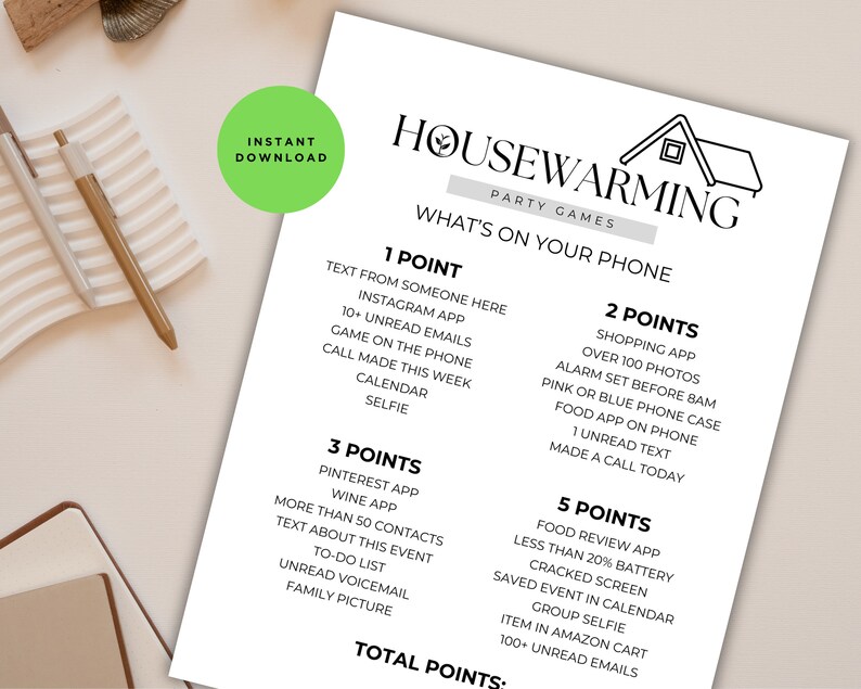 Printable Housewarming Party Game Bundle, Game Night, House Party ...