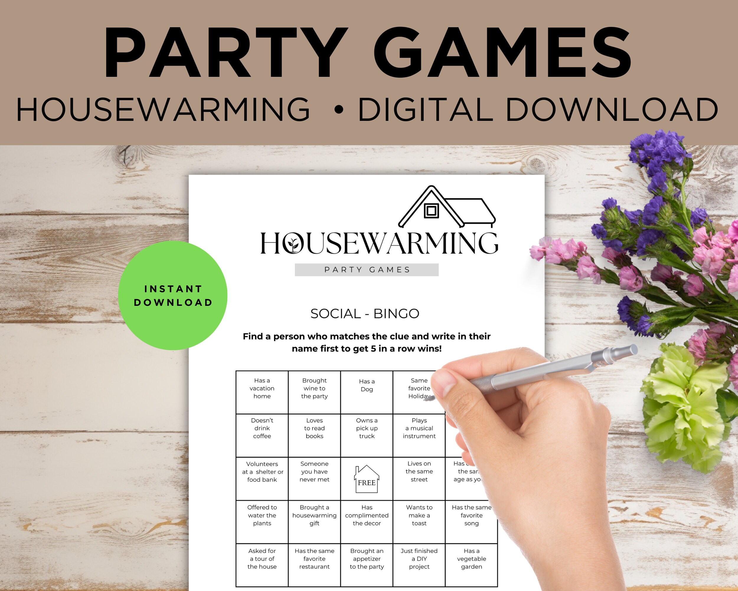 Printable Housewarming Party Game Bundle, Game Night, House Party ...