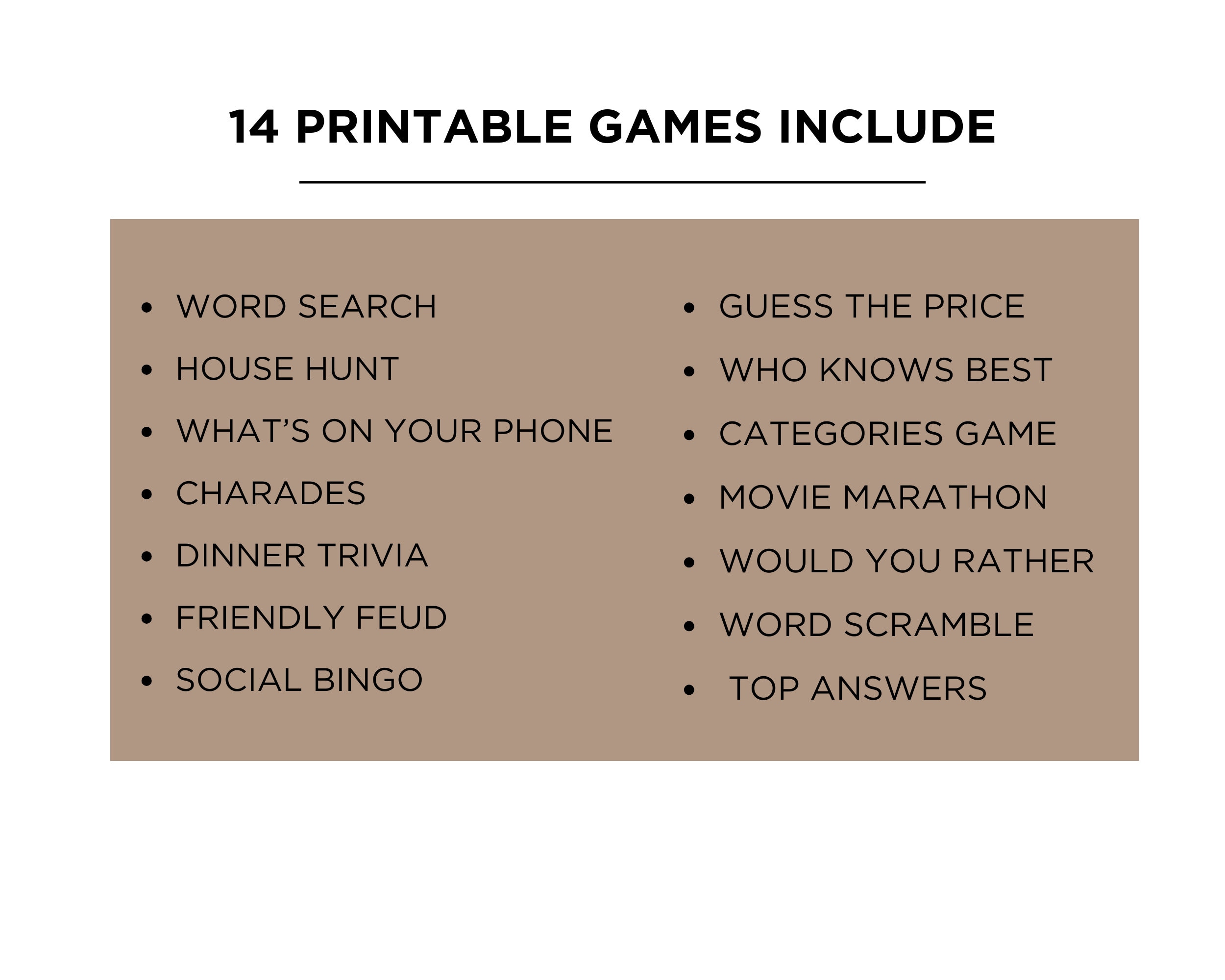 Printable Housewarming Party Game Bundle, Game Night, House Party ...